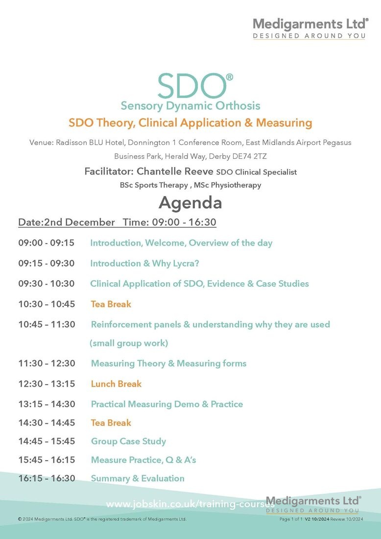 Medigarments Ltd Training Courses | SDO® | Jobskin®